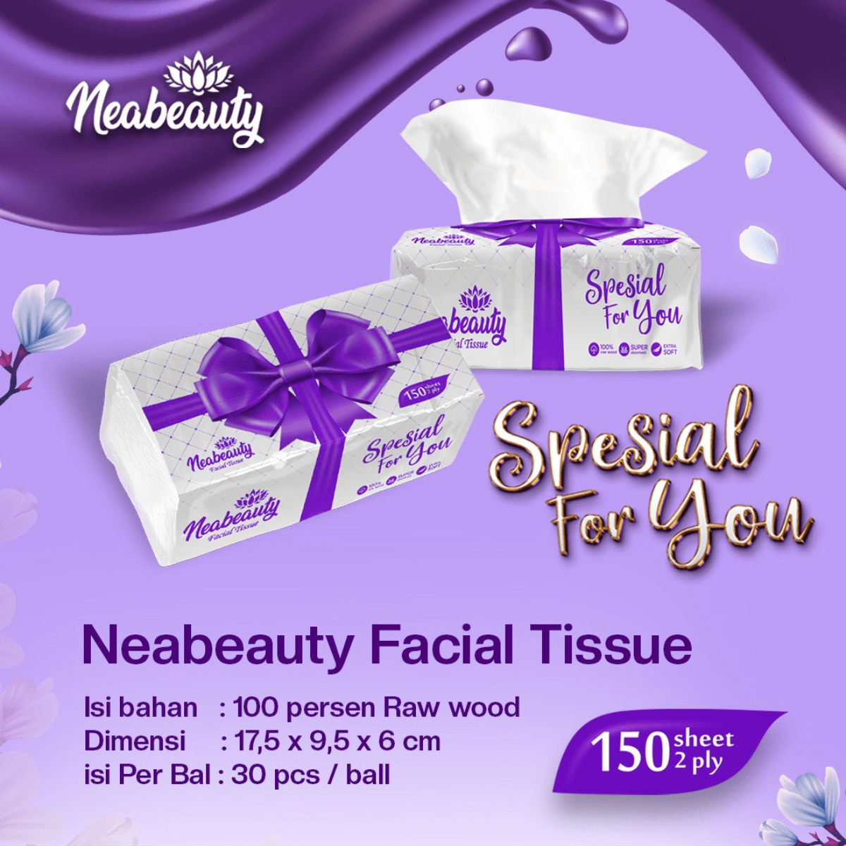 Neabeauty Facial Tissue 150 Sheet / 2 ply – Neabeauty